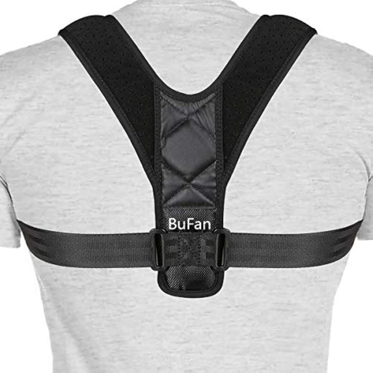 Bufan 자세 교정 벨트 새우등 서포터 등줄기견 서포터 어깨결림 해소 자세 개선 일그러짐 예방 남녀 겸용 조절 가능 장착 간