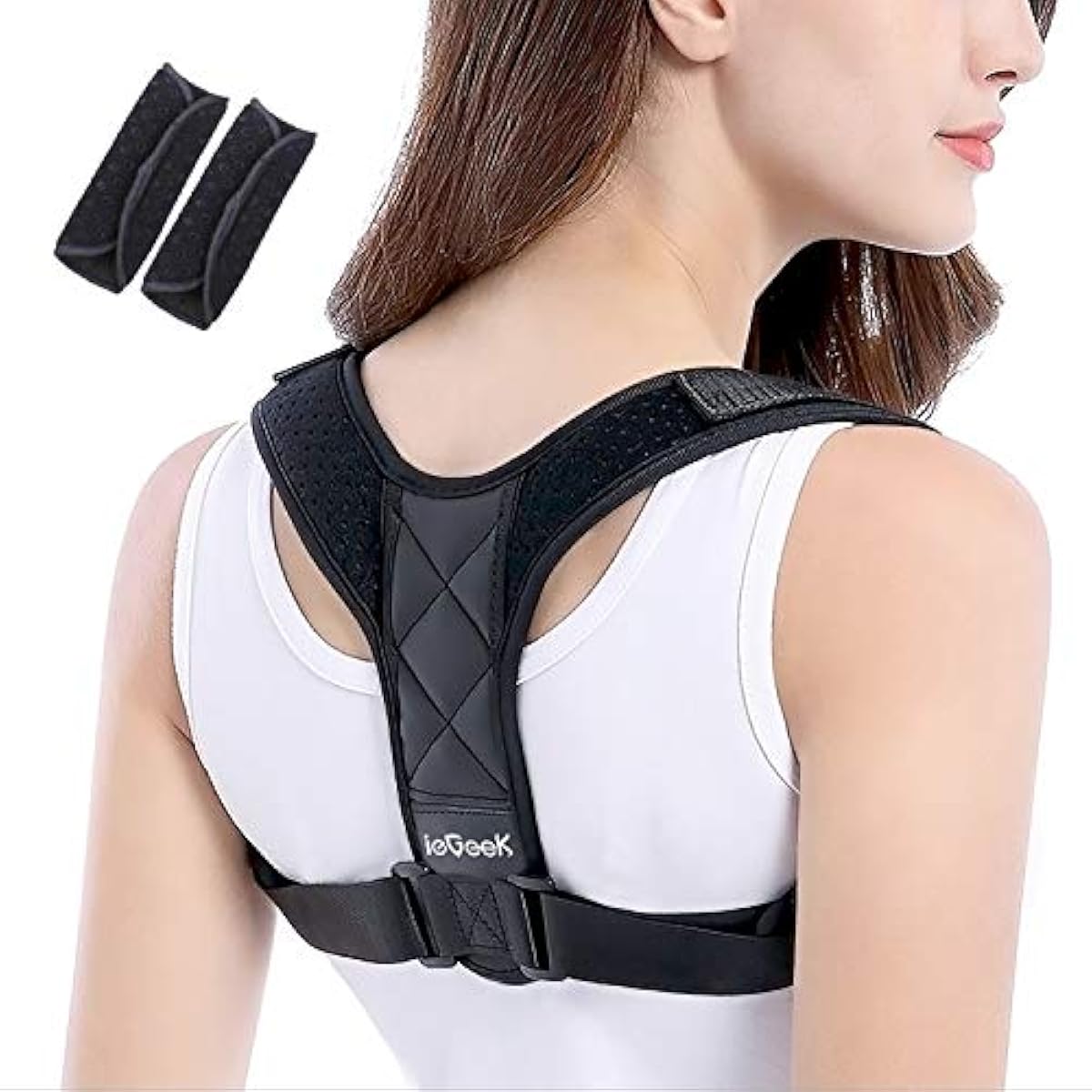 Iegeek 새우등 교정 벨트 개량판 남녀 겸용 프리 사이즈 조절 가능 환기성 장착 간단 아이 어른용 재팬스토어 일본약