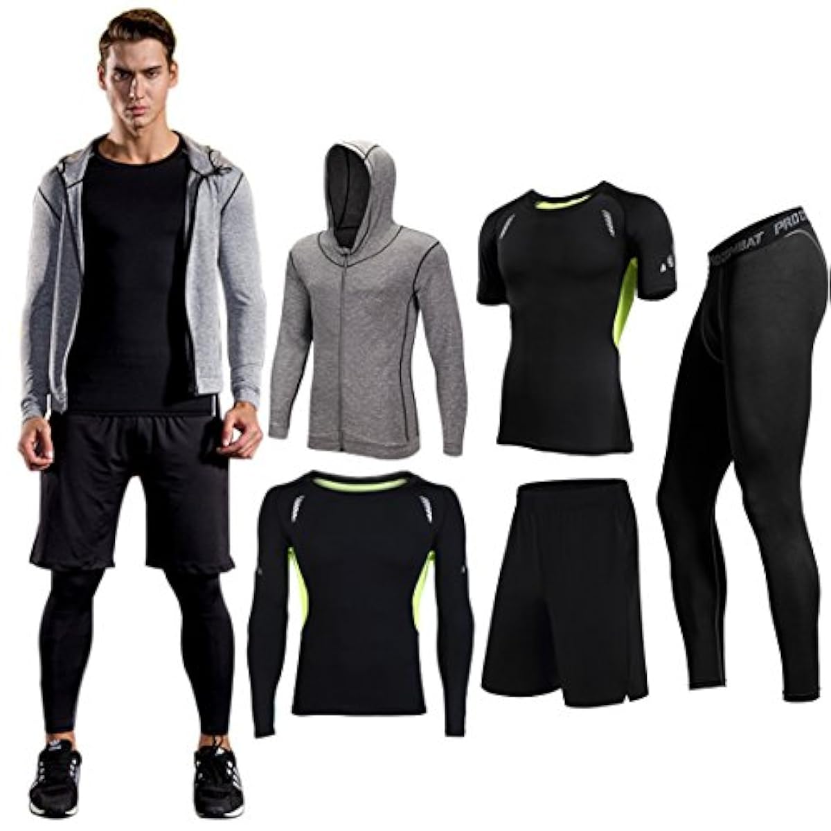 Compression 웨어 세트 맨즈 런닝 웨어 스포츠 파커 긴 소매 하프 팬츠 타이츠 4점 세트 재팬스토어 일본약 의약품 전문 직구 쇼핑몰